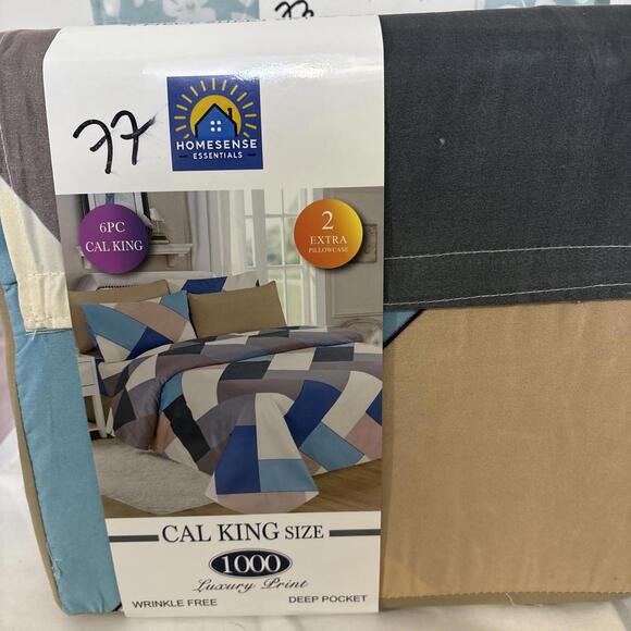 Essentials | Bedding | Homesense 6pc Cal King Luxury Print Deep Pocket ...